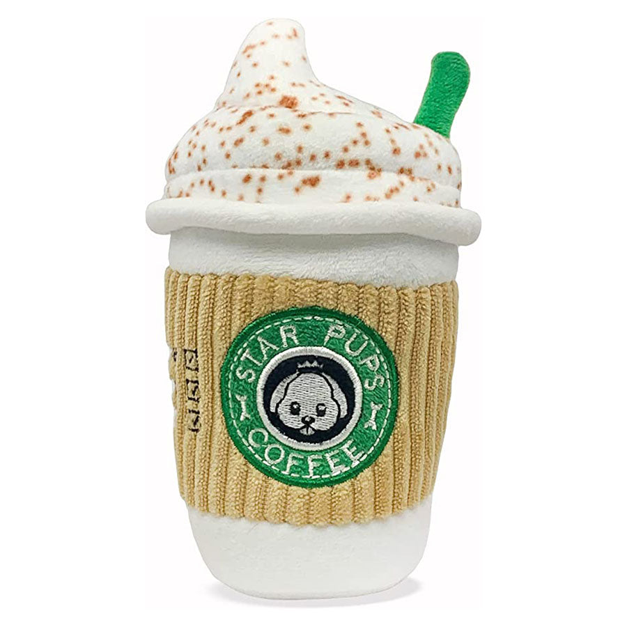 Latte Coffee Themed Squeaky Dog Plush Toy – Teddys